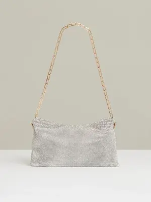 REISS Soho Embellished Chainmail Shoulder Bag