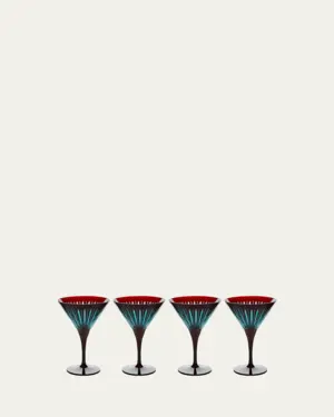 L'Objet Prism Martini Glasses, Set Of 4 - Redblu