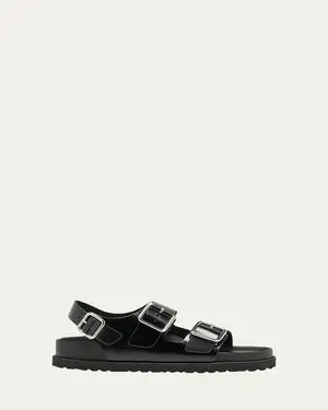 BIRKENSTOCK Milano Leather Slingback Sandals - Black