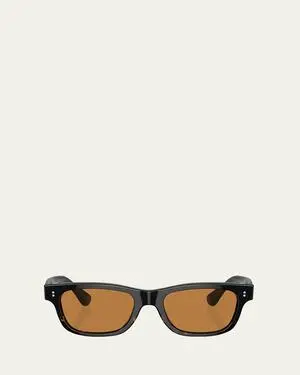Oliver Spencer Rosson Sun Rectangle Sunglasses - Matte Black