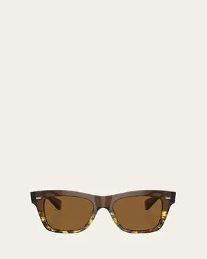 Oliver Spencer Ms. Oliver Square Sunglasses - Dark Brown