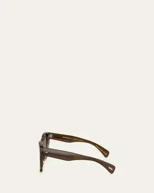 Oliver Spencer Ms. Oliver Square Sunglasses - Dark Brown