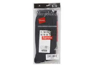 Supreme Mm6 Maison Margiela Hanes Crew Socks - Black