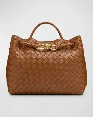 Bottega Veneta Andiamo Medium Top-Handle Bag Cognac