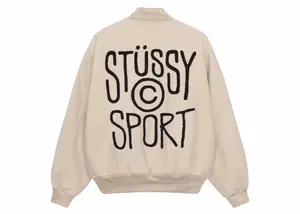 StÜssy Sport Melton Varsity Jacket - Oatmeal