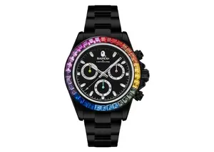 A BATHING APE Type 4 Bapex Crystal Stone Watch - Black