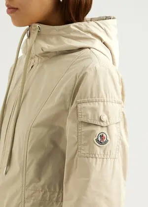 Moncler Leandro Hooded Shell Jacket - Beige