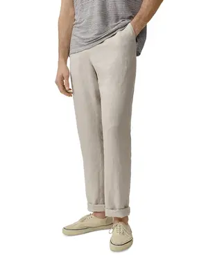 ALEX CRANE Bo Linen Regular Fit Drawstring Pants - Bone