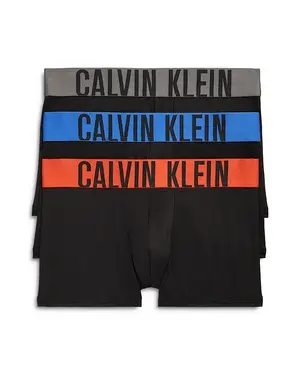 Calvin Klein Intense Power Logo Waistband Micro Low Rise Trunks, Pack Of 3 Black Multi