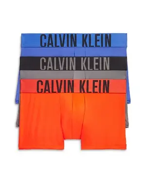 Calvin Klein Intense Power Logo Waistband Micro Low Rise Trunks, Pack Of 3 Orange/gray/blue