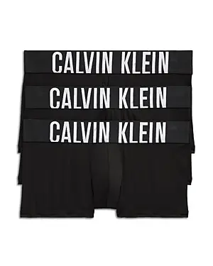 Calvin Klein Intense Power Logo Waistband Micro Low Rise Trunks, Pack Of 3 Ub1 Black/