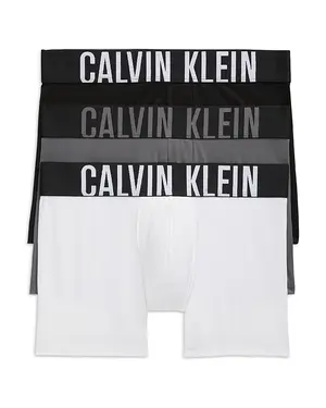 Calvin Klein Intense Power Logo Waistband Micro Boxer Briefs, Pack Of 3 - Black/