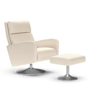 AMERICAN LEATHER Luca Comfort Relax Swivel Chair - Dolce Cream