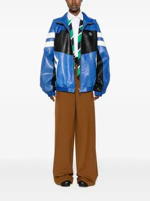 Vetements Logo-embroidered Leather Jacket
