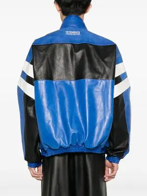 Vetements Logo-embroidered Leather Jacket