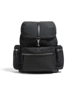 Zegna Zegna Technical Fabric And Pelletessuta Leather Backpack - Black