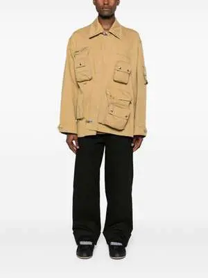 LANVIN X Future Crossed Front Cotton Utility Jacket - Neutrals