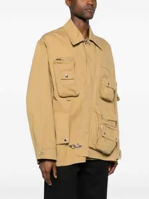 LANVIN X Future Crossed Front Cotton Utility Jacket - Neutrals