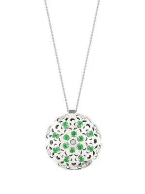 OFFICINA BERNARDI 18kt White Gold Damasco Emerald Necklace - Silver