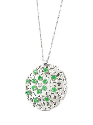 OFFICINA BERNARDI 18kt White Gold Damasco Emerald Necklace - Silver