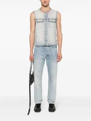 COURREGES Logo-embroidered Denim Vest