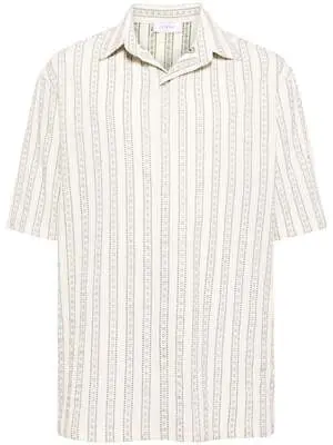 Off-White Arrows-print Striped Shirt - Neutrals