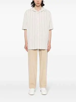 Off-White Arrows-print Striped Shirt - Neutrals