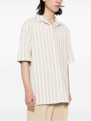 Off-White Arrows-print Striped Shirt - Neutrals