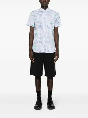 Comme Des Garçons Halo-stripe Cotton Shirt