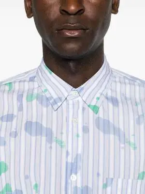 Comme Des Garçons Halo-stripe Cotton Shirt