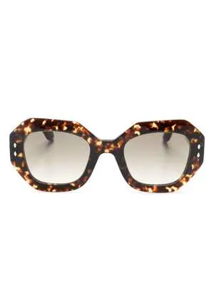 Isabel Marant Tortoiseshell Geometric Sunglasses - Brown