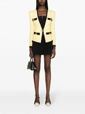 Balmain Collarless Crepe Blazer