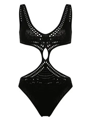 Roberto Cavalli Cut-out Openwork Swimsuit - Black