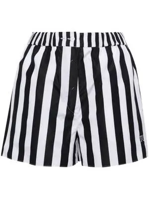 PATOU Striped Cotton Boxer Shorts - Black