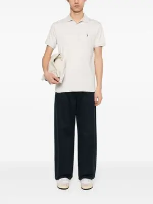 Polo Ralph Lauren Polo Pony-embroidered Cotton Polo Shirt - Neutrals