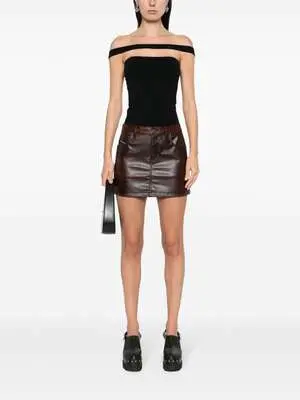 COURREGES Logo-embroidered Top - Black