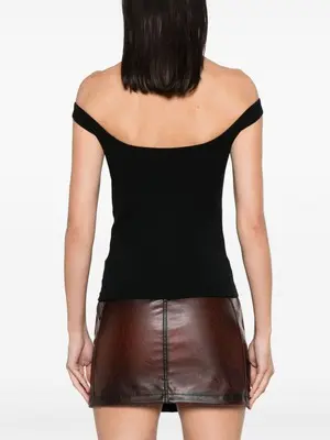 COURREGES Logo-embroidered Top - Black