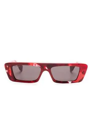 Gucci Rectangle-frame Sunglasses - Red