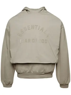 Fear Of God Layered Logo Hoodie - Neutrals