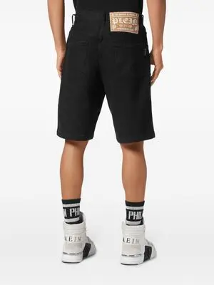 Philipp Plein Skull-embroidered Denim Shorts