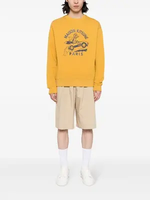 Maison Kitsuné Cotton Racing Fox Sweatshirt - Yellow