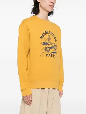Maison Kitsuné Cotton Racing Fox Sweatshirt - Yellow