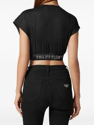 Philipp Plein Crystal-embellished Cropped T-shirt