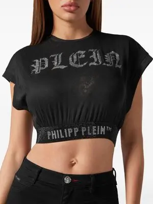 Philipp Plein Crystal-embellished Cropped T-shirt