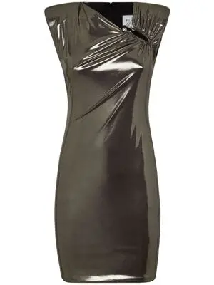 Philipp Plein Shoulder-padded Lamé Mini Dress