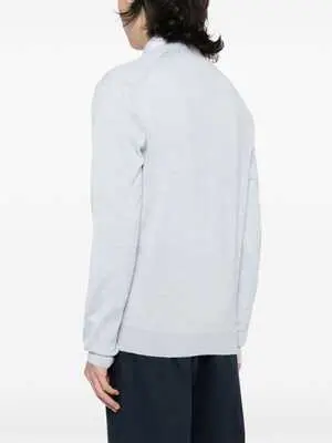 Maison Kitsuné Fox Head-appliqué Wool Cardigan - Blue