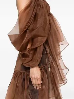 Zimmermann Sheer Silk Ruffled Blouse