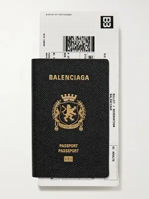 Balenciaga Passport Logo-debossed Leather Bifold Wallet - Black