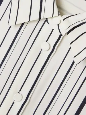 JOSEPH Striped Silk Crepe De Chine-jacquard Shirt
