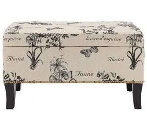 LINON Home Juliet Botanical Linen Storage Chest Ottoman - One-color